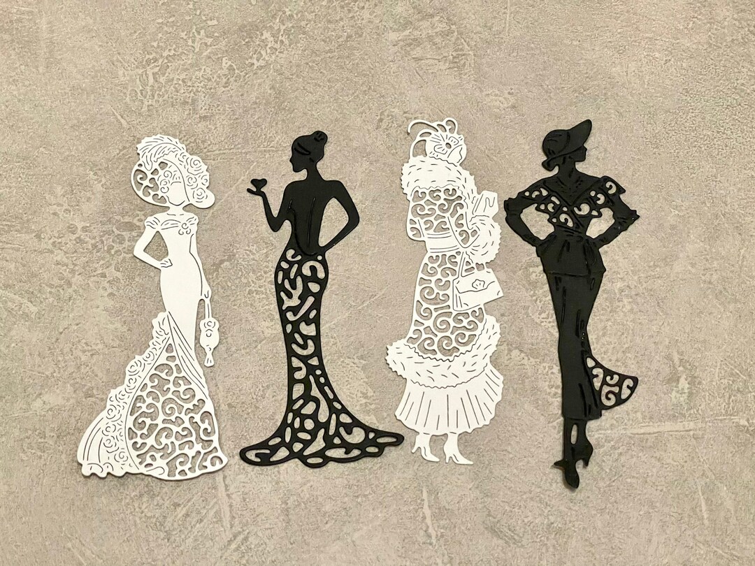 Set of 4 Paper Die Cuts, Scrapbook Pages, Paper Crafts, Card-making ...