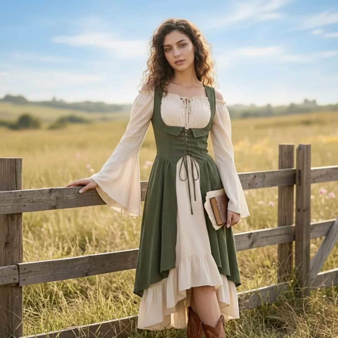 Medieval Peasant Dress Women | Renaissance Costume, Cottagecore, LARP ...