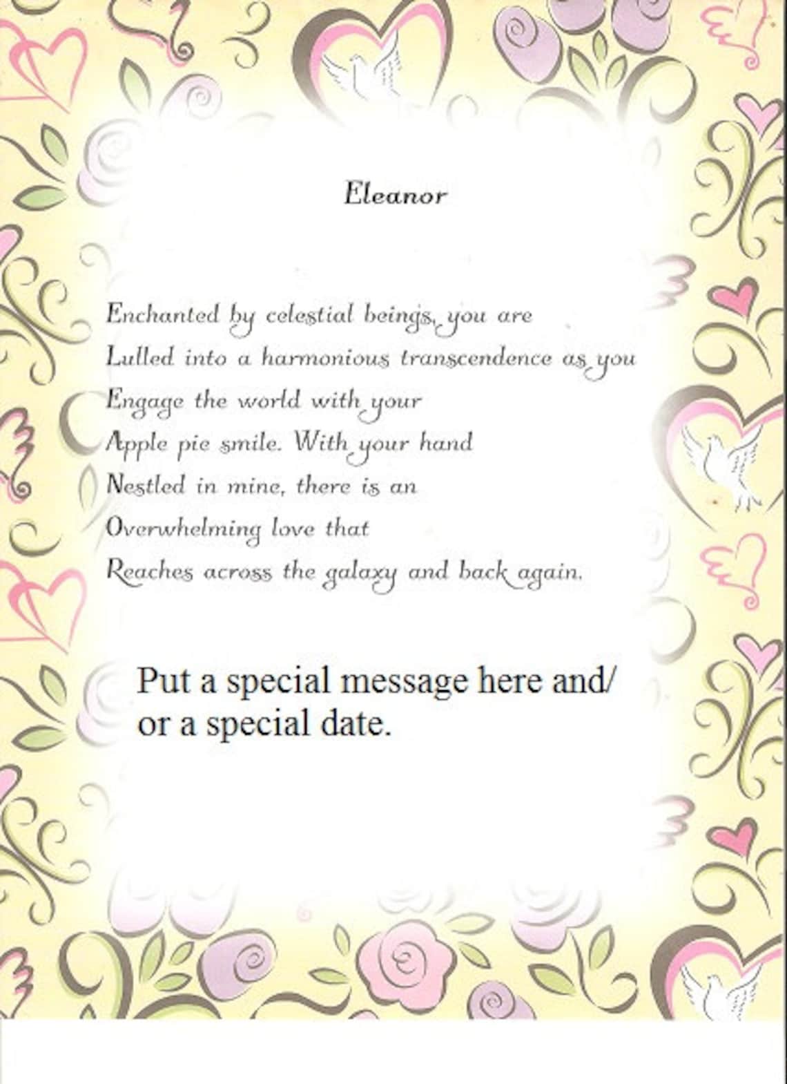 Personalized Name Poem Custom Made Poems Everytime - Etsy