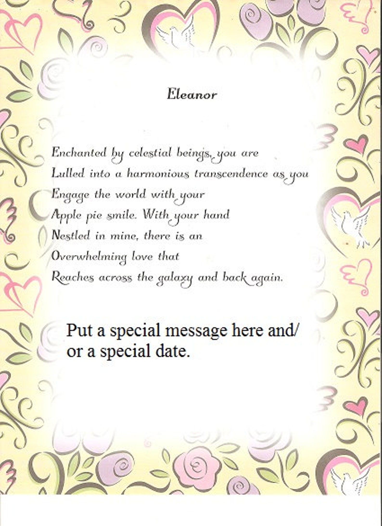 Personalized Name Poem Custom Made Poems Everytime - Etsy
