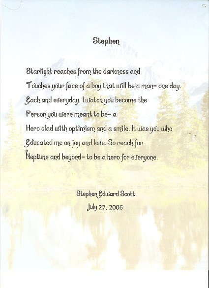 Personalized Name Poem Custom Made Poems Everytime - Etsy