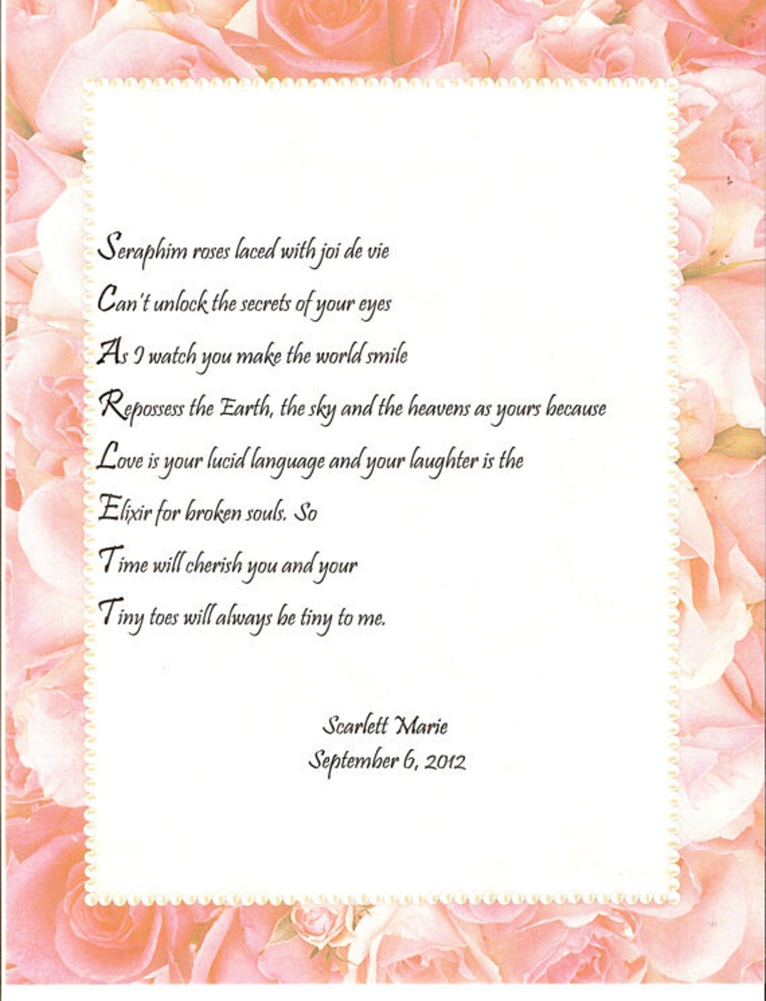 Personalized and Custom Name Poem- PDF Version - Etsy