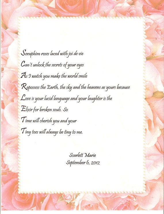 Personalized and Custom Name Poem- PDF Version - Etsy