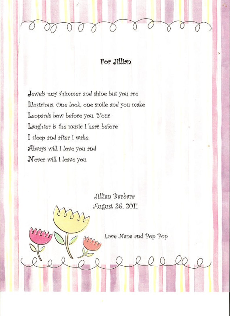 Personalized and Custom Name Poem- PDF Version - Etsy