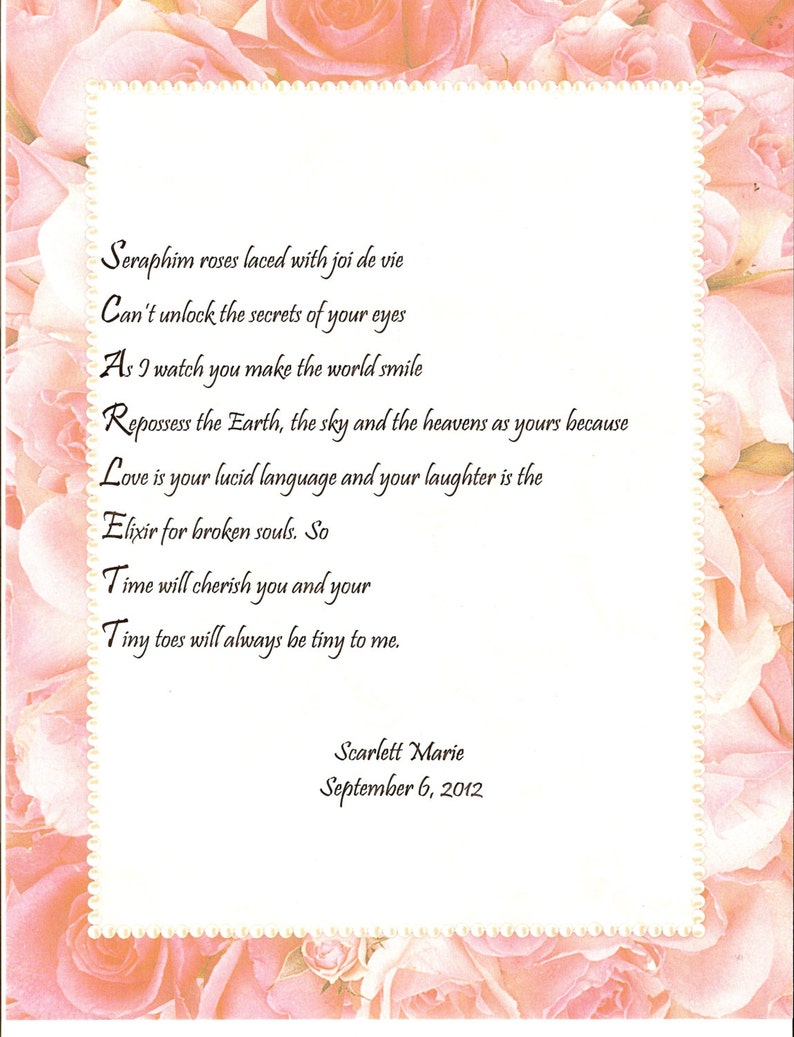 Personalized Name Poem Custom Made Poems Everytime - Etsy
