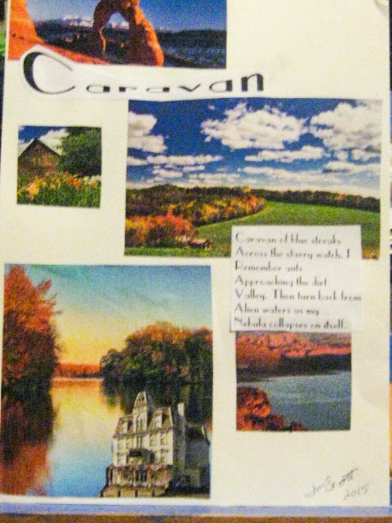 Caravan an Original Signed Poetry and Paper Collage Wall Art - Etsy