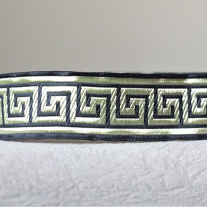35 Mm - 1.25" Greek Key Ribbon by the Yard, Black and Gold Jacquard ...