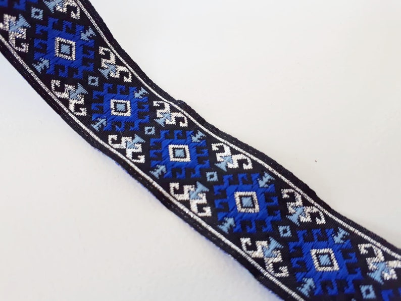 25mm-1 Inches Exotic Ethnic Blue Jacquard Ribbon Woven in - Etsy