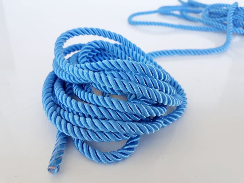 3 Ply 5 Mm Blue Twist Cord, Wrapped Thread Cord, Satin Twisted Cord ...