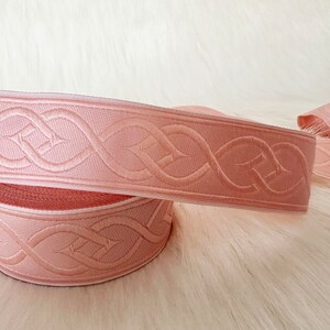 35 Mm 1.25 Celtic Knot Jacquard Ribbon, Fall Ribbon, Salmon Color ...