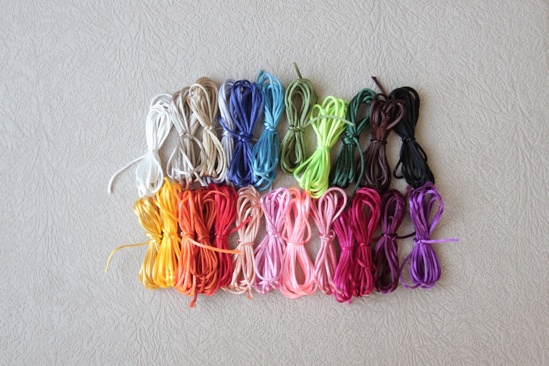 Rat Tail SET (24 Colors X 1 Meters), Rattail Cord, Knotting Cord, 2 Mm ...