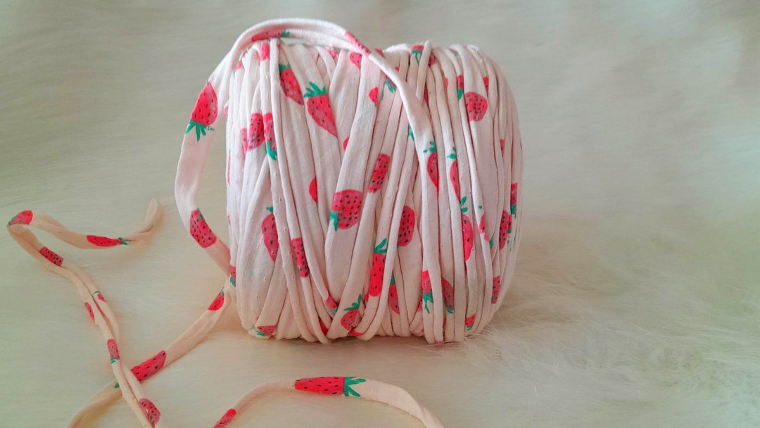 5/10 Meters Strawberry Patterned Trapilho for Basket Crochet, Trapillo ...