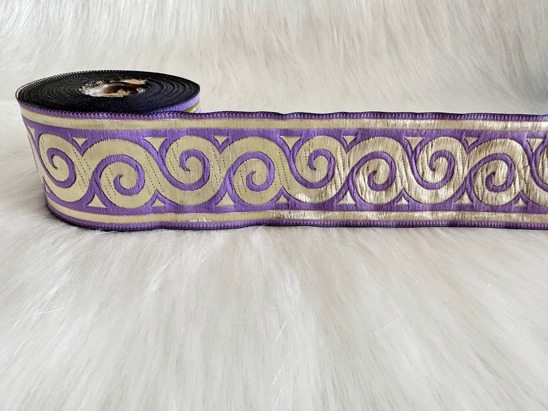 50mm (1+7/8 Inch) Scroll Pattern Large Jacquard Upholstery Trim by the ...