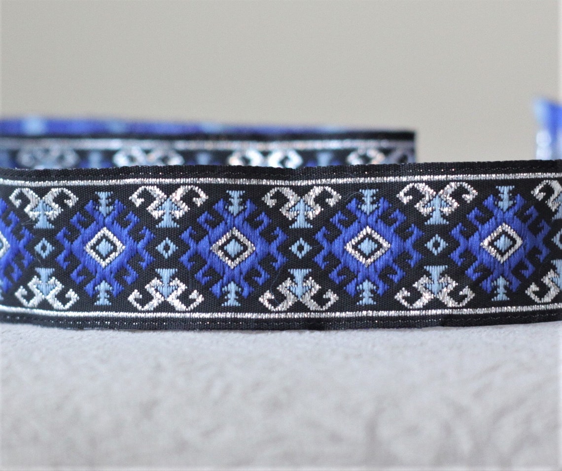 25mm-1 Inches Exotic Ethnic Blue Jacquard Ribbon Woven in | Etsy