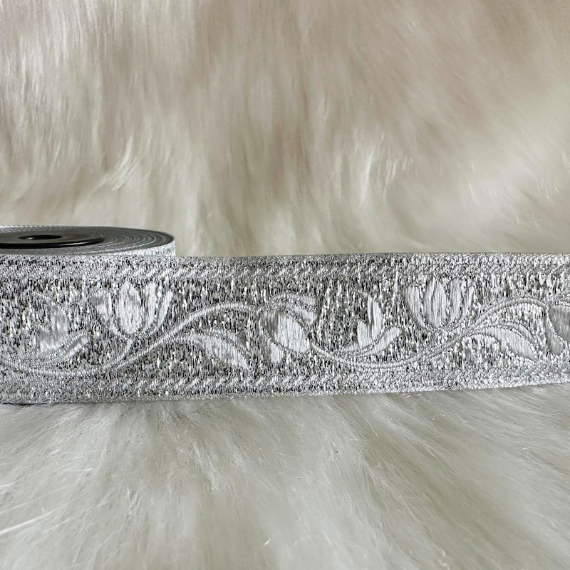 Embroidered Silver Trim - Etsy