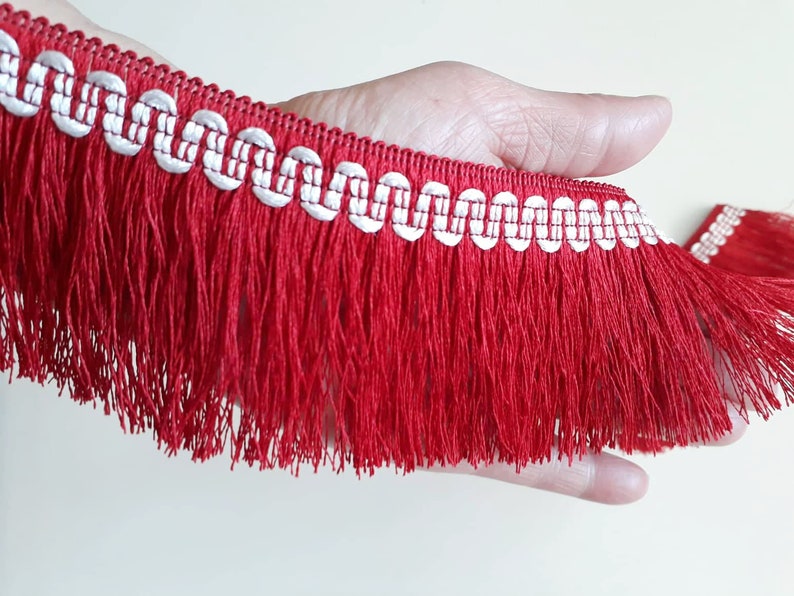 Thread Brush Fringe Trim Red gypsy fringe fringe lace trims | Etsy