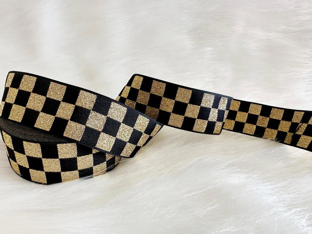 30 Mm - 1.18" Checkerboard Patterned Ribbon by the Yard, Black and ...