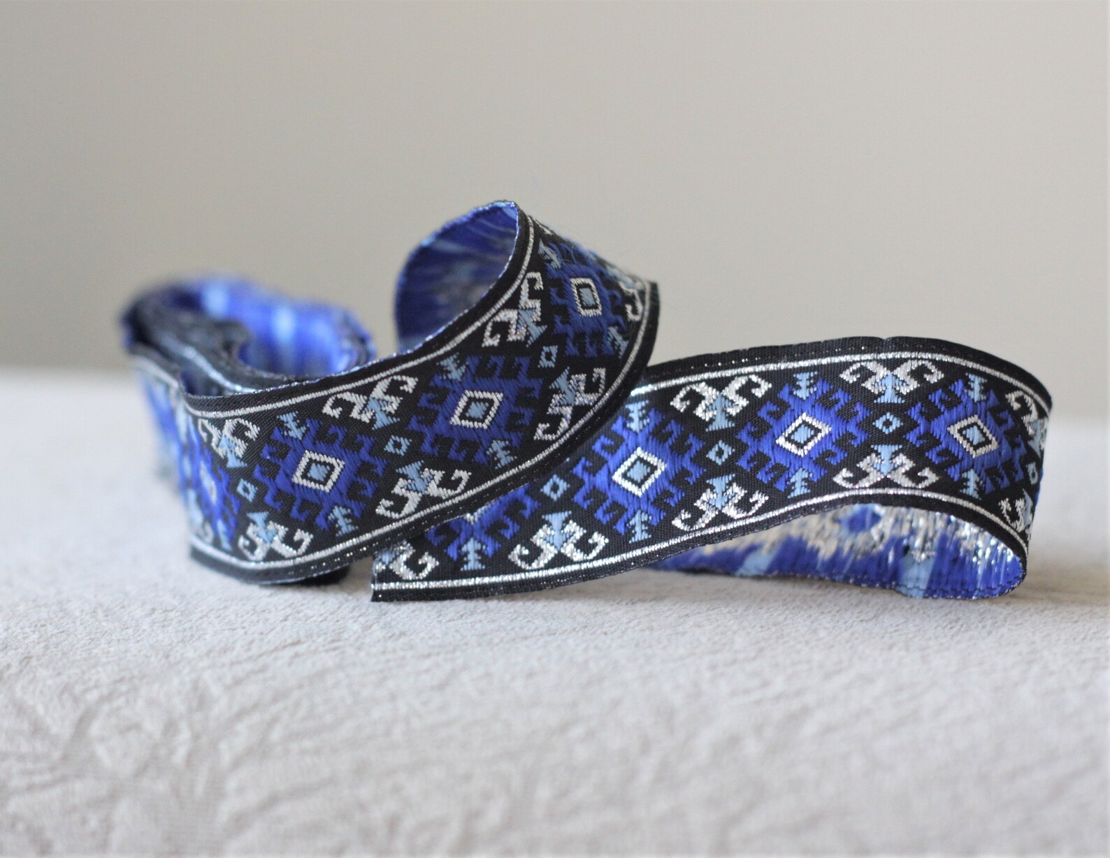 25mm-1 Inches Exotic Ethnic Blue Jacquard Ribbon Woven in - Etsy