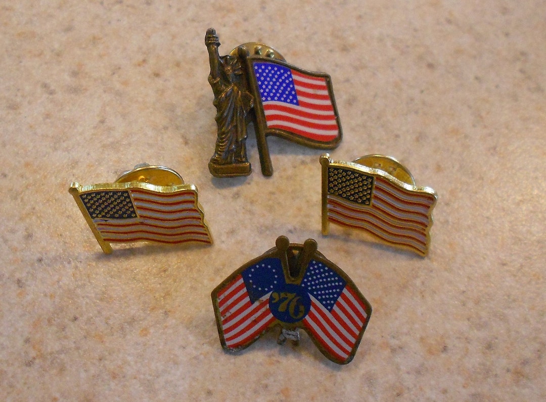 Vintage US Flag Pins. Collectible Pins Gold Pins. Patriotic - Etsy
