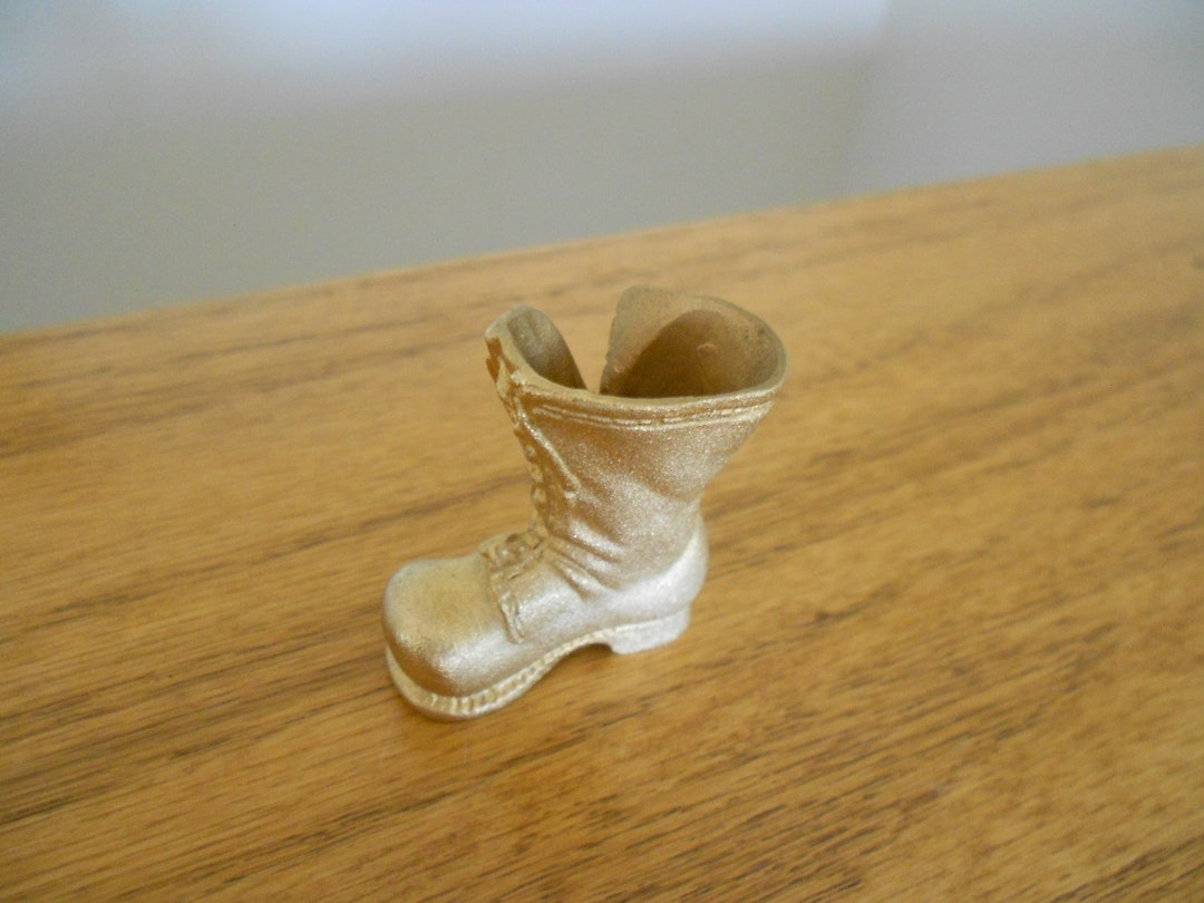 Vintage Mini Brass Boot. Solid Brass Knick Knack With Gold Coating ...
