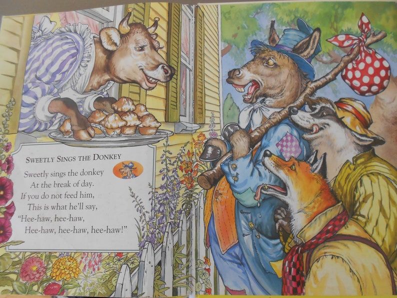 Vintage Animal Songs Kids Book. Song Book With Volume. Nursery Rhymes ...