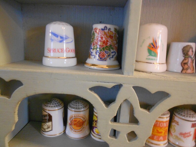 Vintage Thimble Lot With Display Shelving. 1980 Franklin Mint FP Fine ...