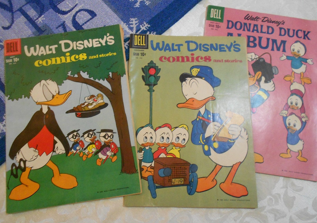 Vintage Donald Duck Ten Cent Comics in Great Condition. Walt Disney ...