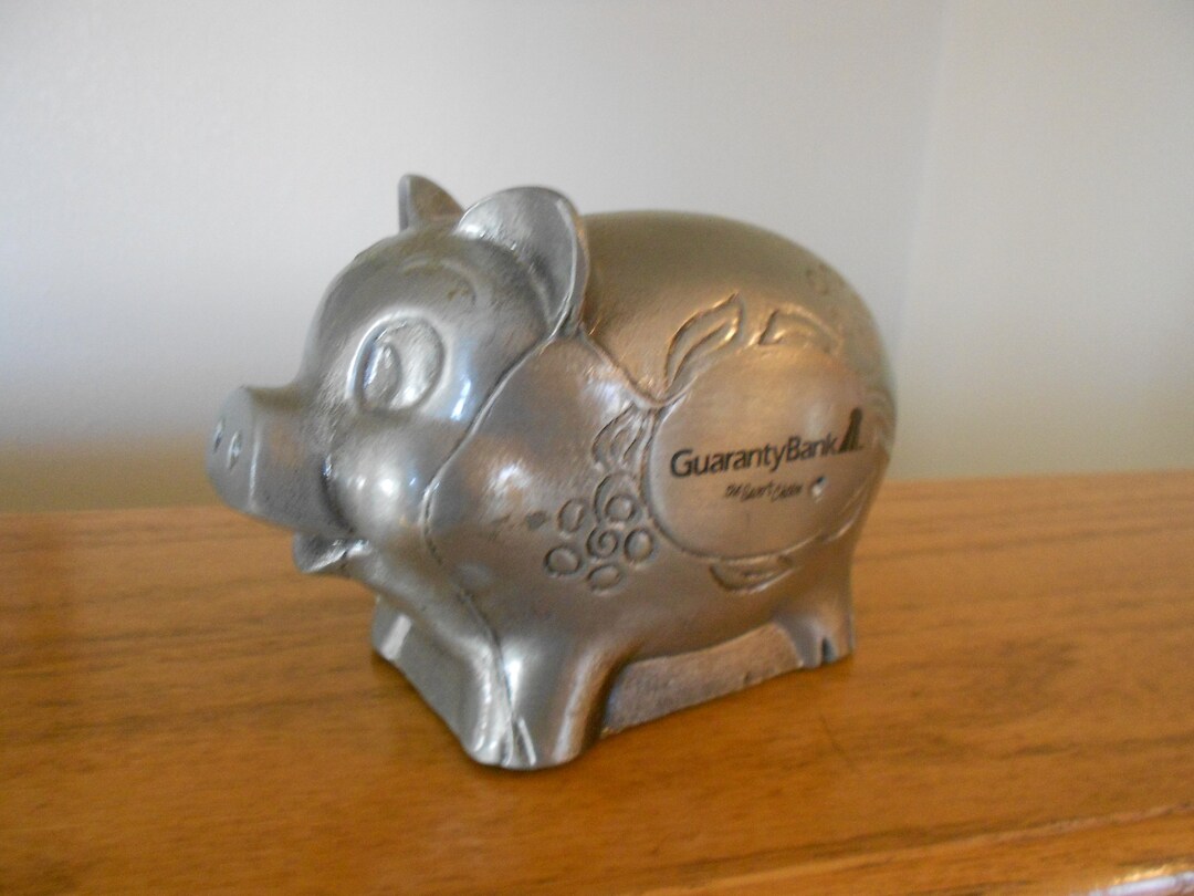 Vintage Promotional Pewter Coin Bank Pig. Ad Toy Bank. - Etsy