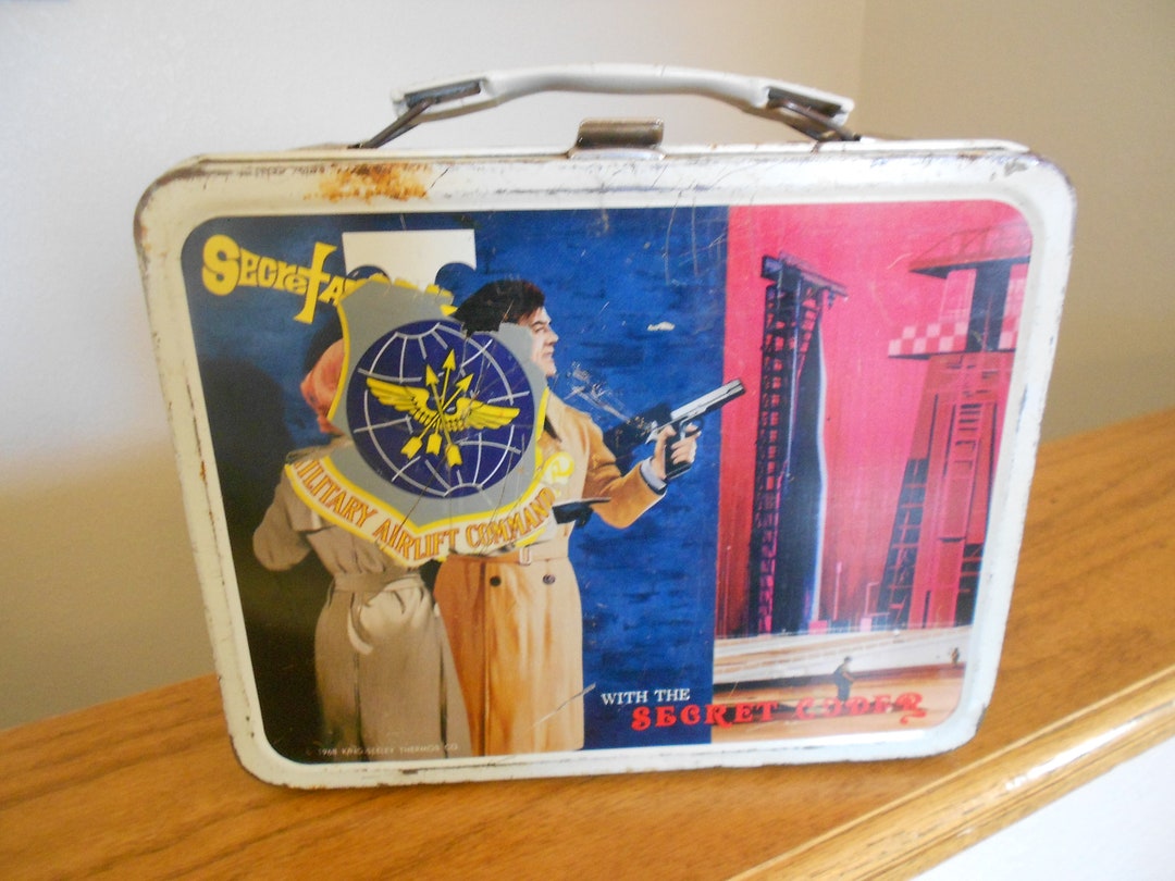 Vintage Secret Agent Tin Lunch Box. Thermos and Lunch Box Set. 60s - Etsy
