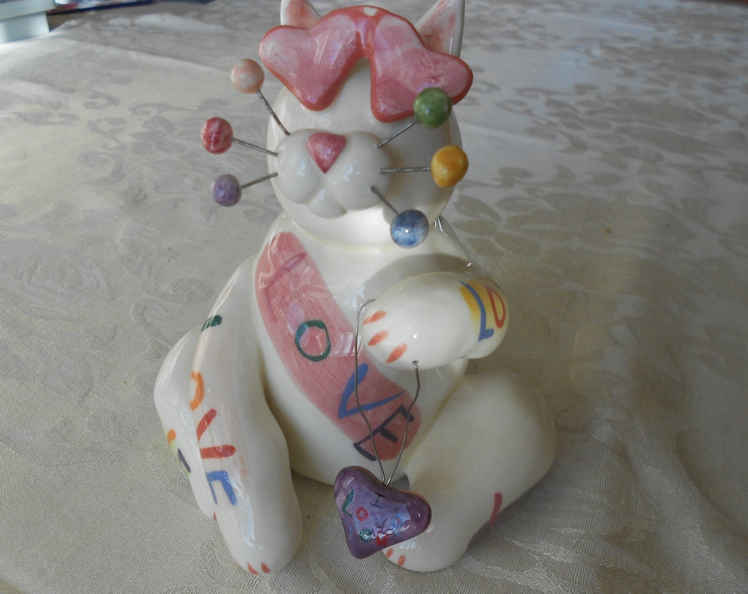 Vintage Amy Lacombe 2002 Love Theme Cat Figurine. Annaco Creations ...