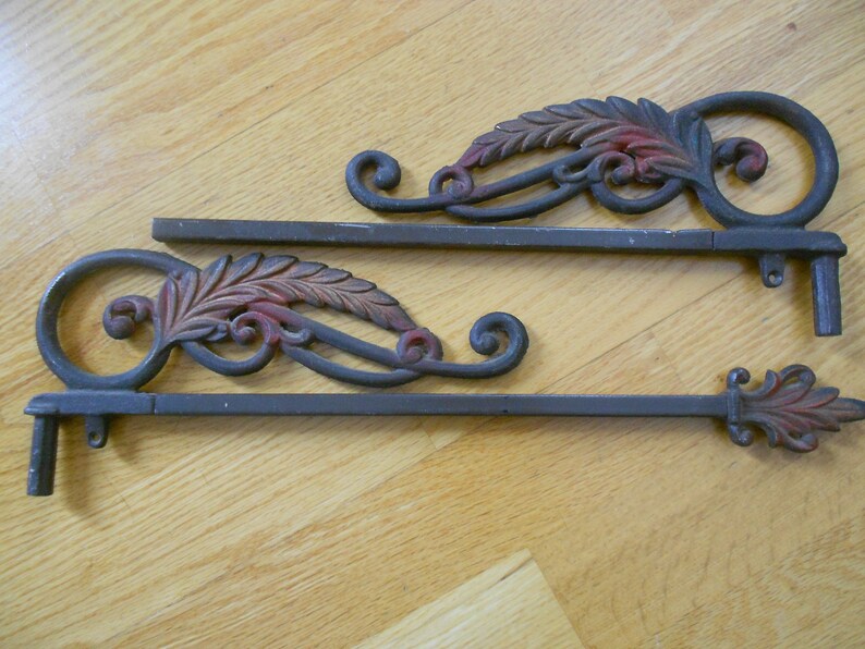 Vintage Painted Steel Window Swing Arm Curtain Drape Holders. - Etsy