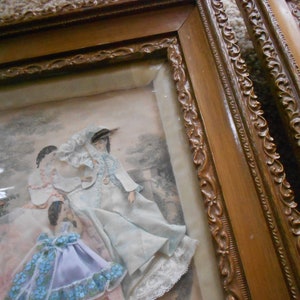 Shadow Box Victorian Lady Pictures. Lot of Two Antique Gold Pictures ...