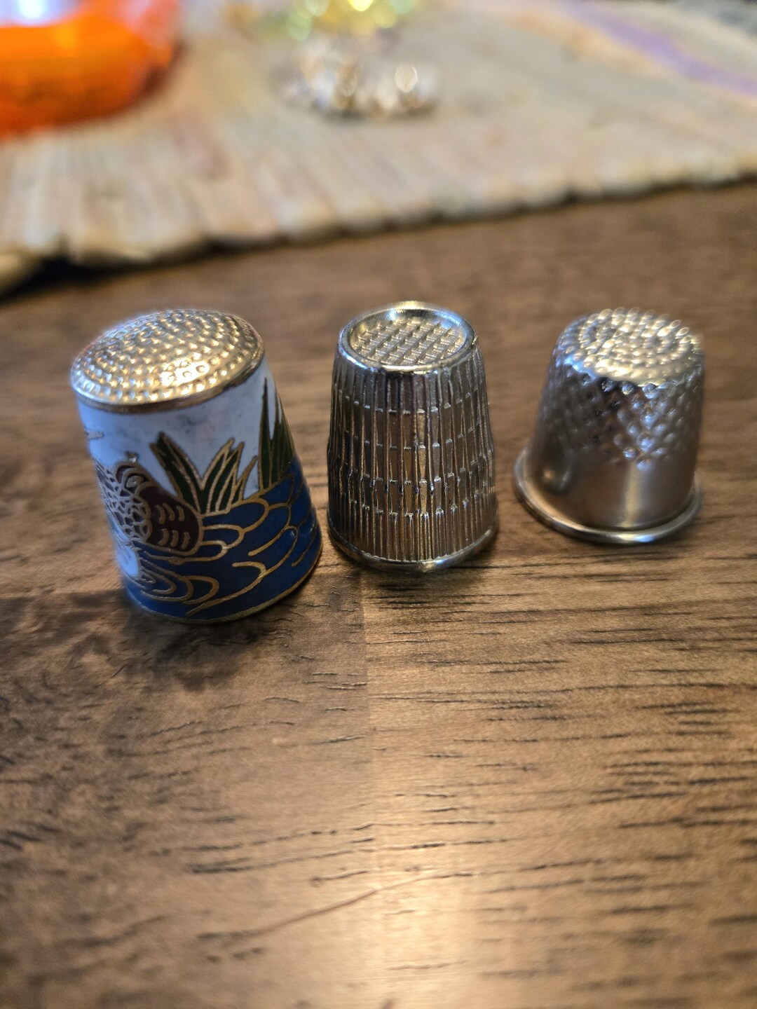 Vintage Thimble Lot. Cloisonne and Enamel Thimble. West German Thimble ...