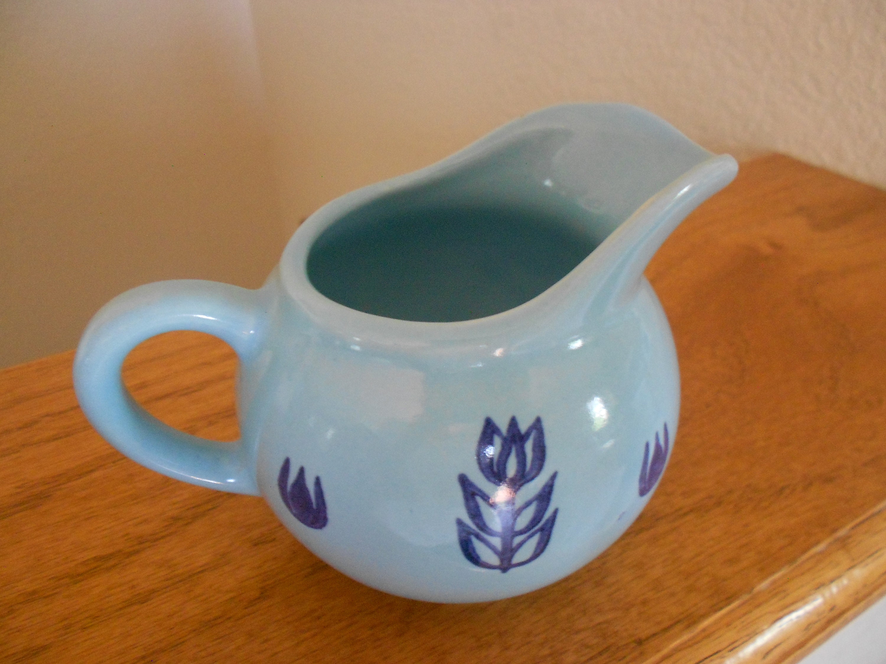 Vintage Cronin Blue Tulip Pottery Cream Pitcher. USA Made. - Etsy