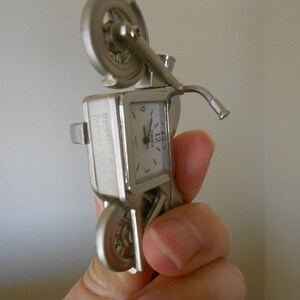 Vintage Timex Motorcycle Clock. Silver Mini Motorcycle Figure. - Etsy