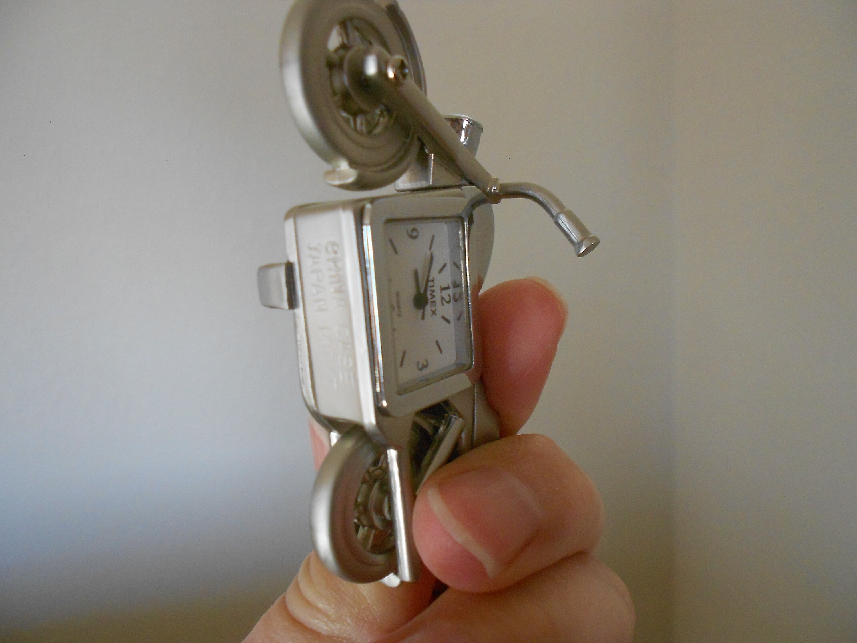 Vintage Timex Motorcycle Clock. Silver Mini Motorcycle Figure. - Etsy