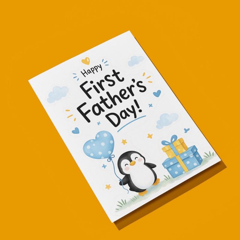 Happy First Fathers Day Card for Daddy, Cute 1st Fathers Day Greeting ...