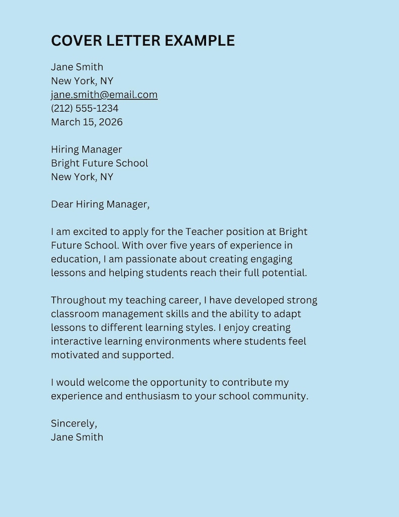 Teacher Resume Template, Editable Canva CV, Cover Letter Bundle ...