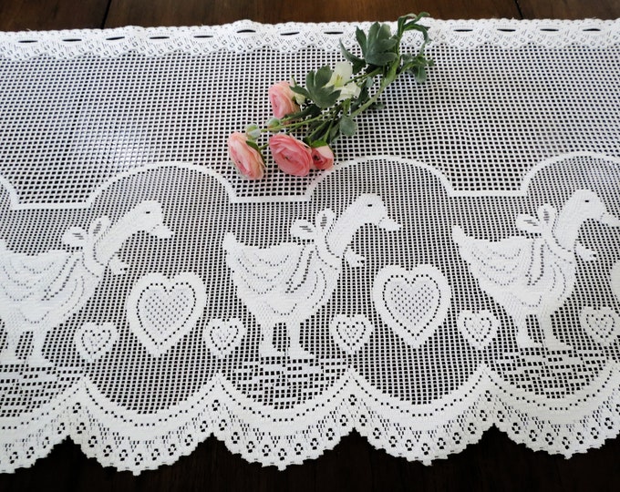 Lace Valance Circa 1990's Ducks and Hearts 82 X 23 - Etsy