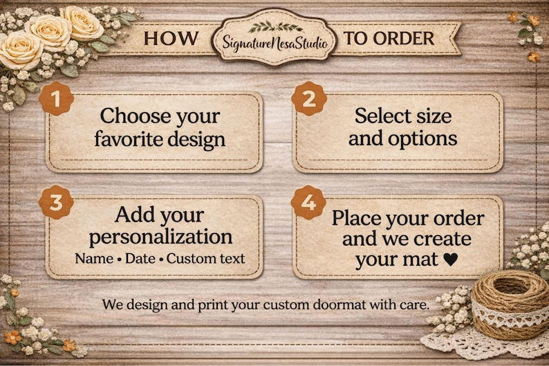 Custom Monogram Doormat With Pet Paw Print | Personalized Welcome Mat ...