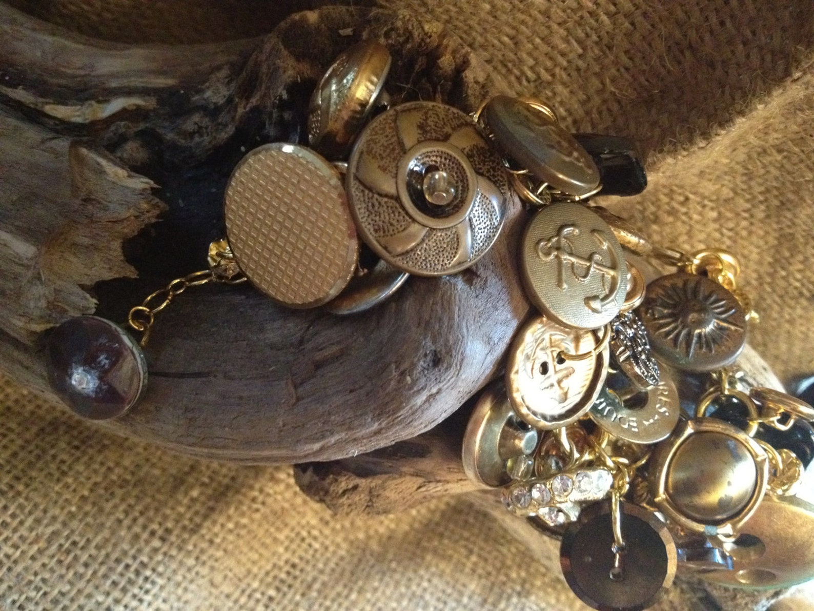 Antique Button Bracelet in Gold Tones With Large Buttons - Etsy