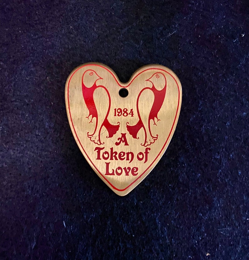 1984 A Token of Love Heart Shaped Medallion Key Fob - Etsy