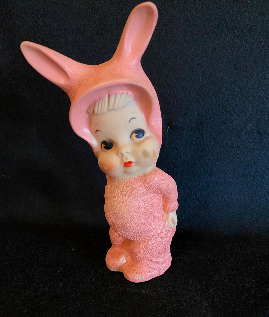 Rubber Baby Squeaker Doll in Pink Bunny Suit 1956 - Etsy