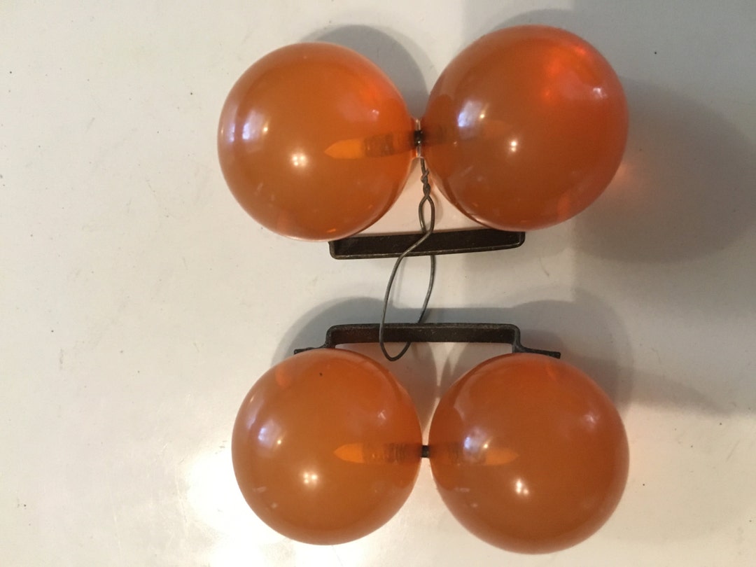 Vintage Orange Double Bubble Buttons: Set of 2 - Etsy