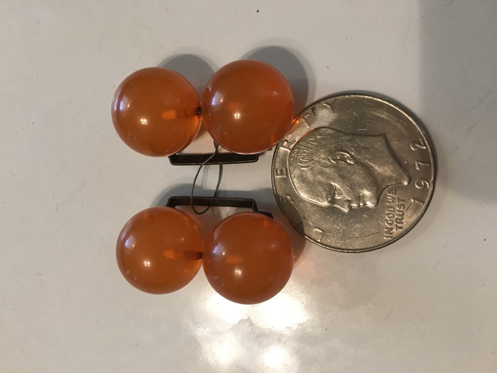 Vintage Orange Double Bubble Buttons: Set of 2 - Etsy