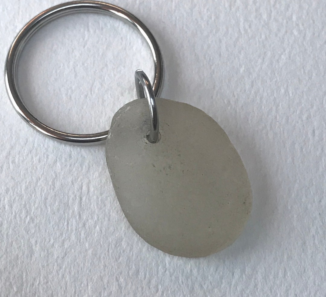 White Sea Glass Keychain, Sea Glass Key Fob, Sea Glass Keychain, New ...