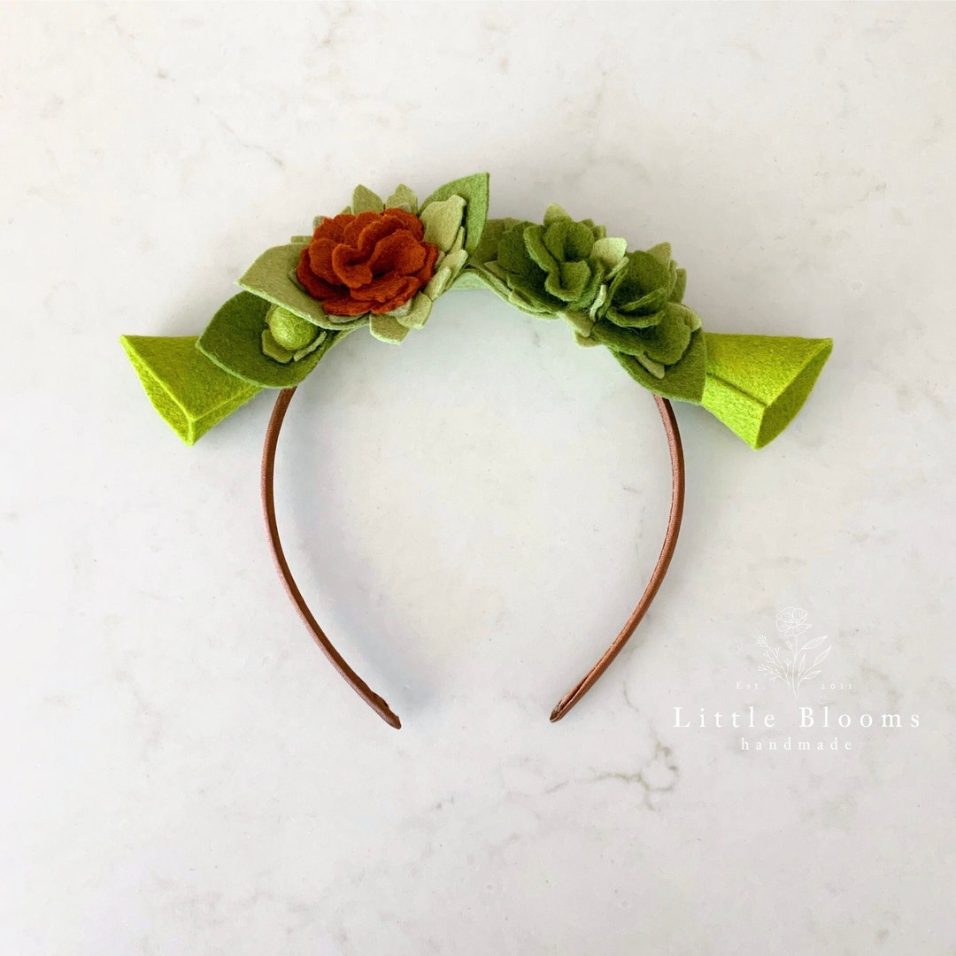 Troll Flower Crown - Troll Ear Headband - Shrek - Etsy