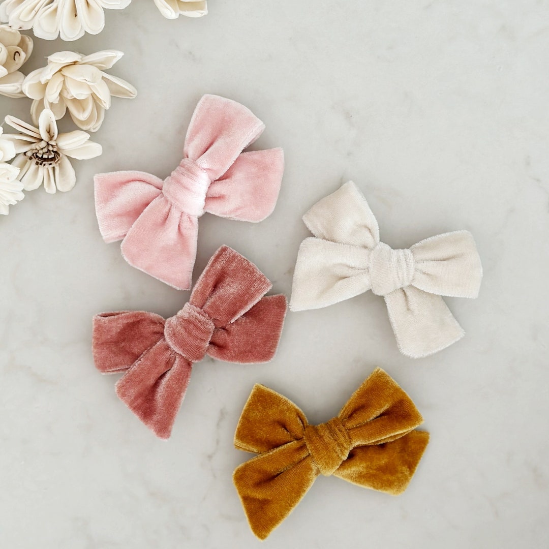 Velvet Bow Hair Clip - Etsy
