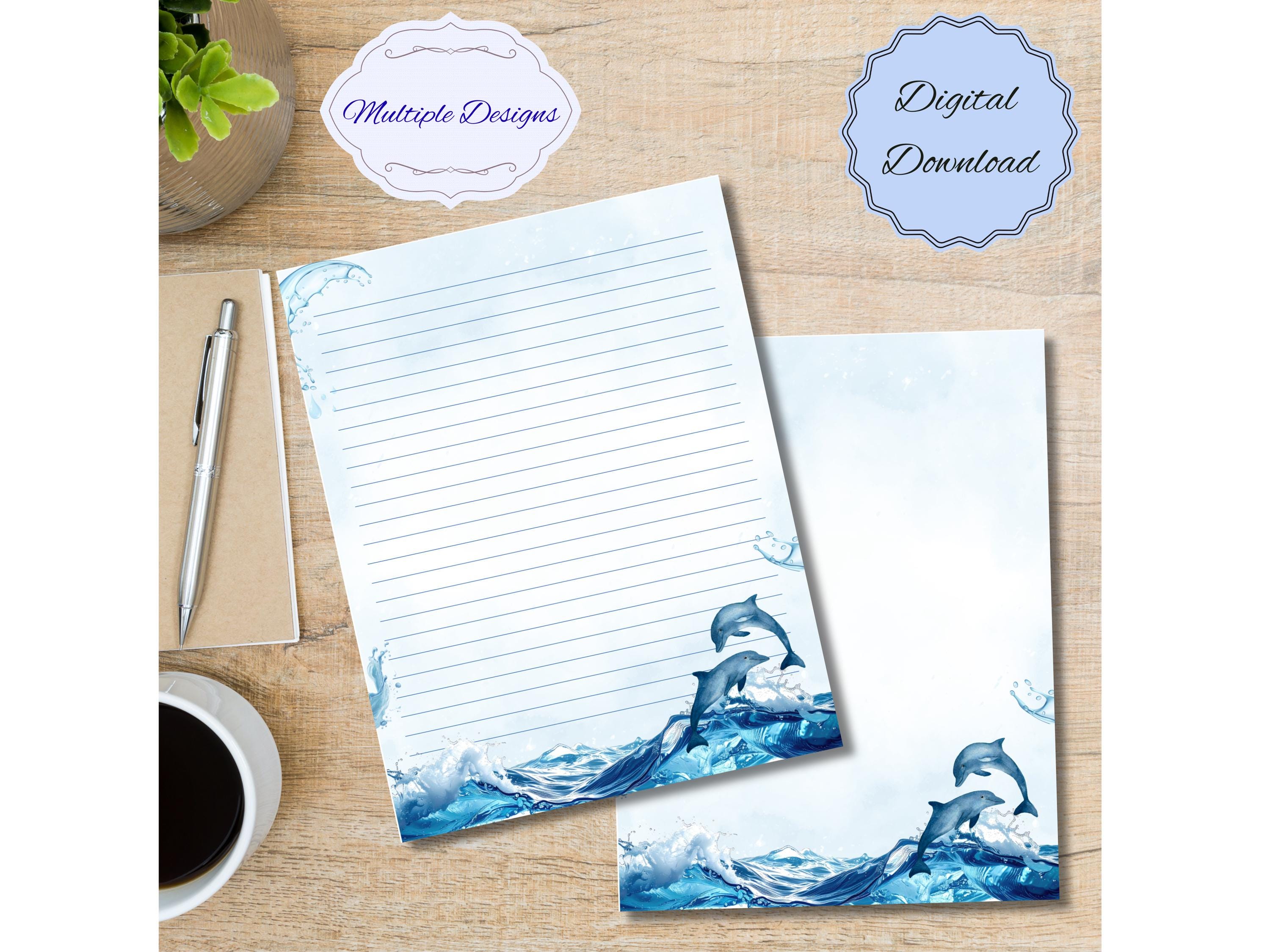 Ocean Themed Printable Writing Paper, Lined and Unlined Stationery ...