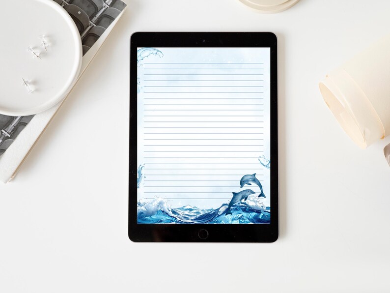 Ocean Themed Printable Writing Paper, Lined and Unlined Stationery ...